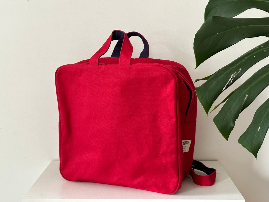 Hot Red Square Backpack - Etsy
