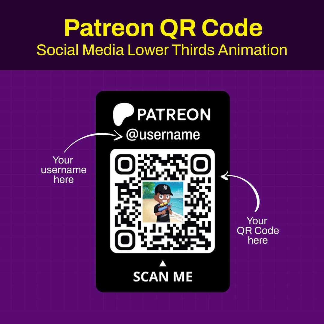 Custom Patreon QR Code Animation – Social Media Overlay - Etsy