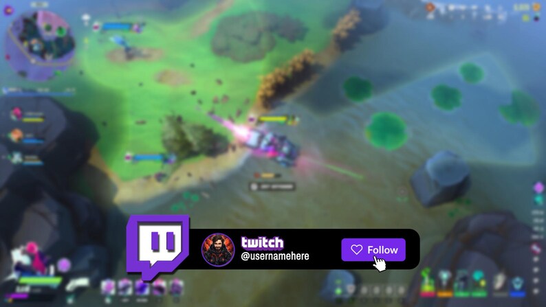 Custom 3D Animated Twitch Follow Button Overlay | Streamer Social Media ...
