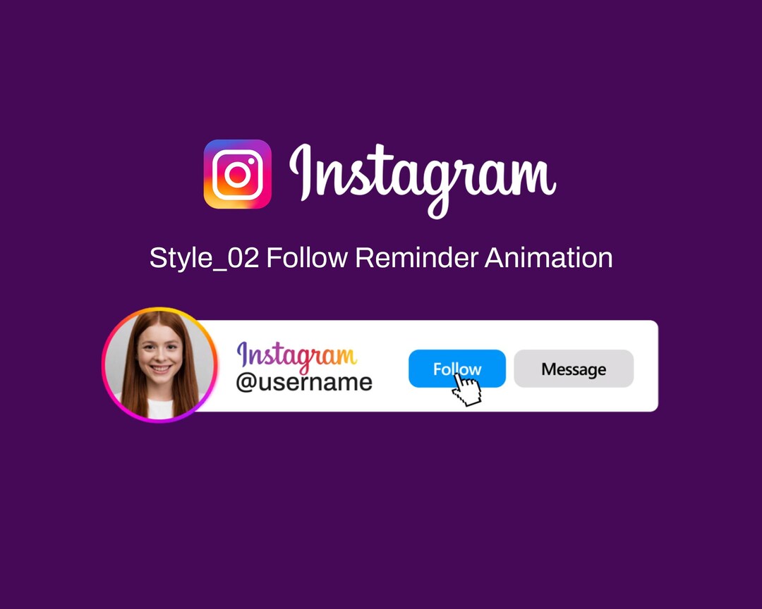 Custom Instagram Follow Overlay – Animated Follow Button for Intro ...