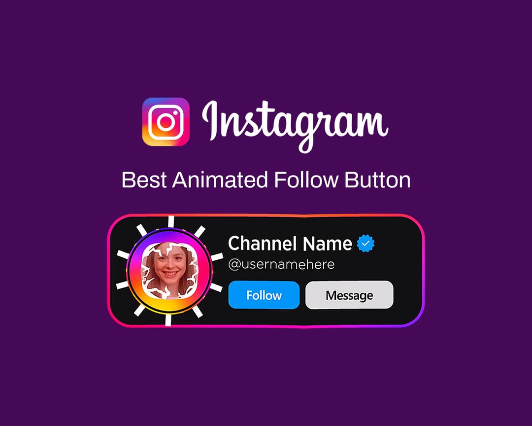 Custom Animated Instagram Follow Button | Social Media Lower Third ...