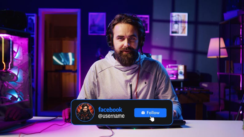 Animated Facebook Follow Button Overlay | Social Media Lower Third ...