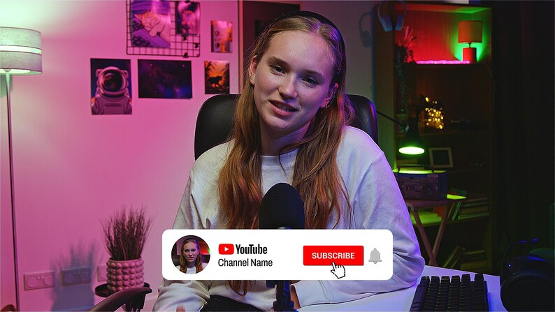 Custom Youtube Subscribe Animation | Social Media Overlay + Sound FX - Etsy