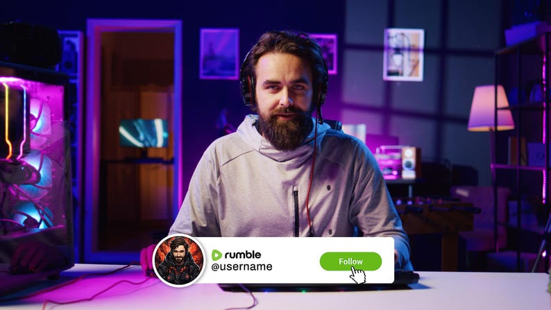 Custom Animated Rumble Follow Button: Social Media Lower Third Overlay ...