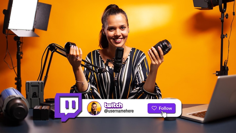Custom 3D Animated Twitch Follow Button Overlay | Streamer Social Media ...