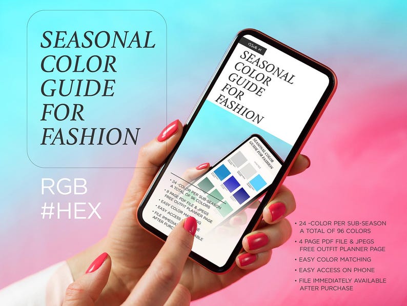 Seasonal Color Palette for Outfits | Color Analysis Chart | RGB HEX ...