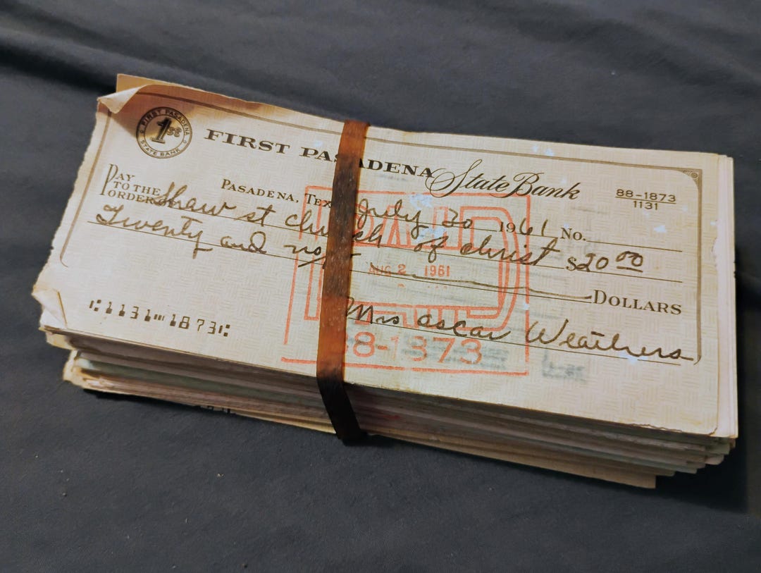 Giant Stack of Early 1960s Used Bank Checks - Etsy