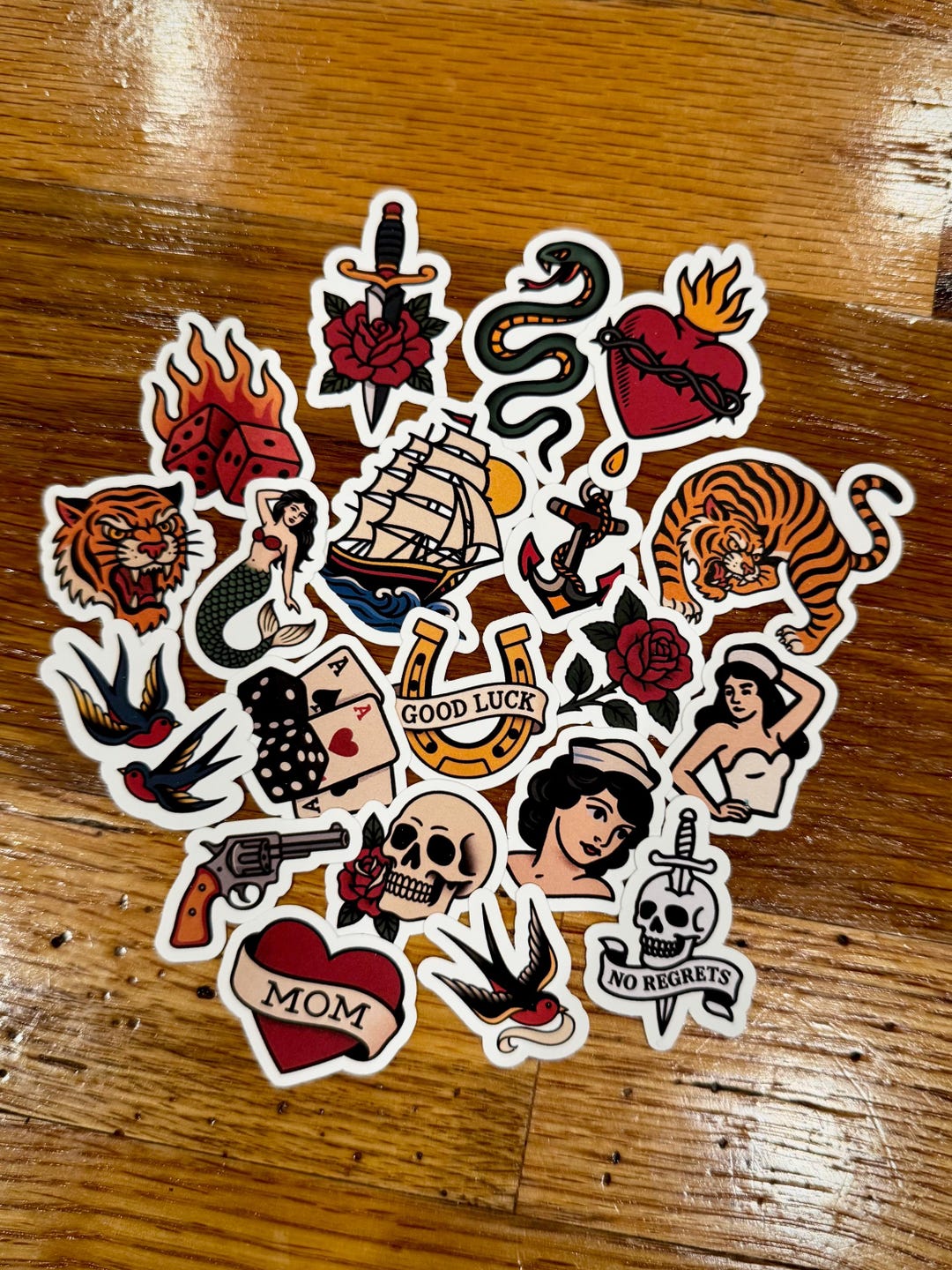 Old School Tattoo Sticker Pack - Etsy