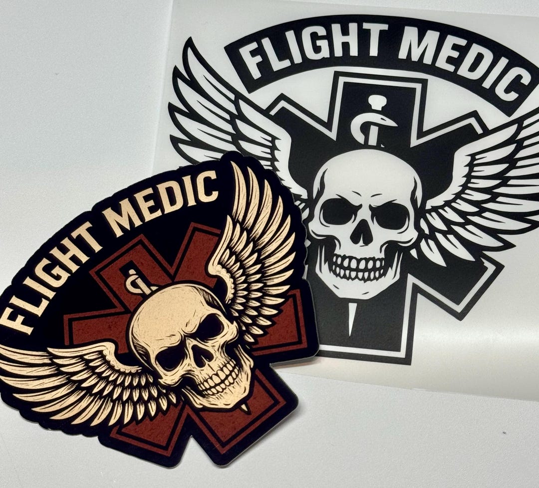 Flight Medic Decal Set – Skull, Wings, EMT Star of Life - Etsy