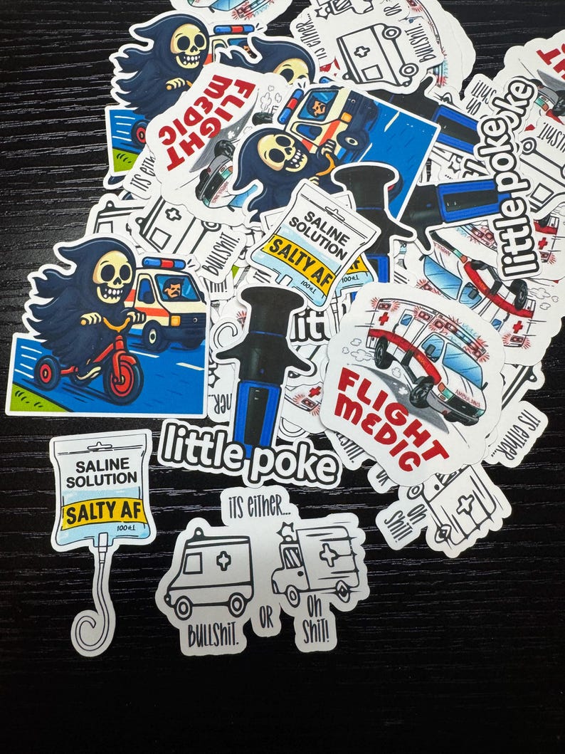 EMS Vinyl Sticker Pack – Paramedic Humor, EMT Gift, First Responder ...