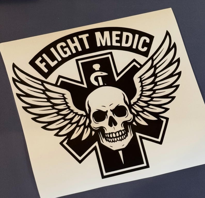 Flight Medic Decal Set – Skull, Wings, EMT Star of Life - Etsy