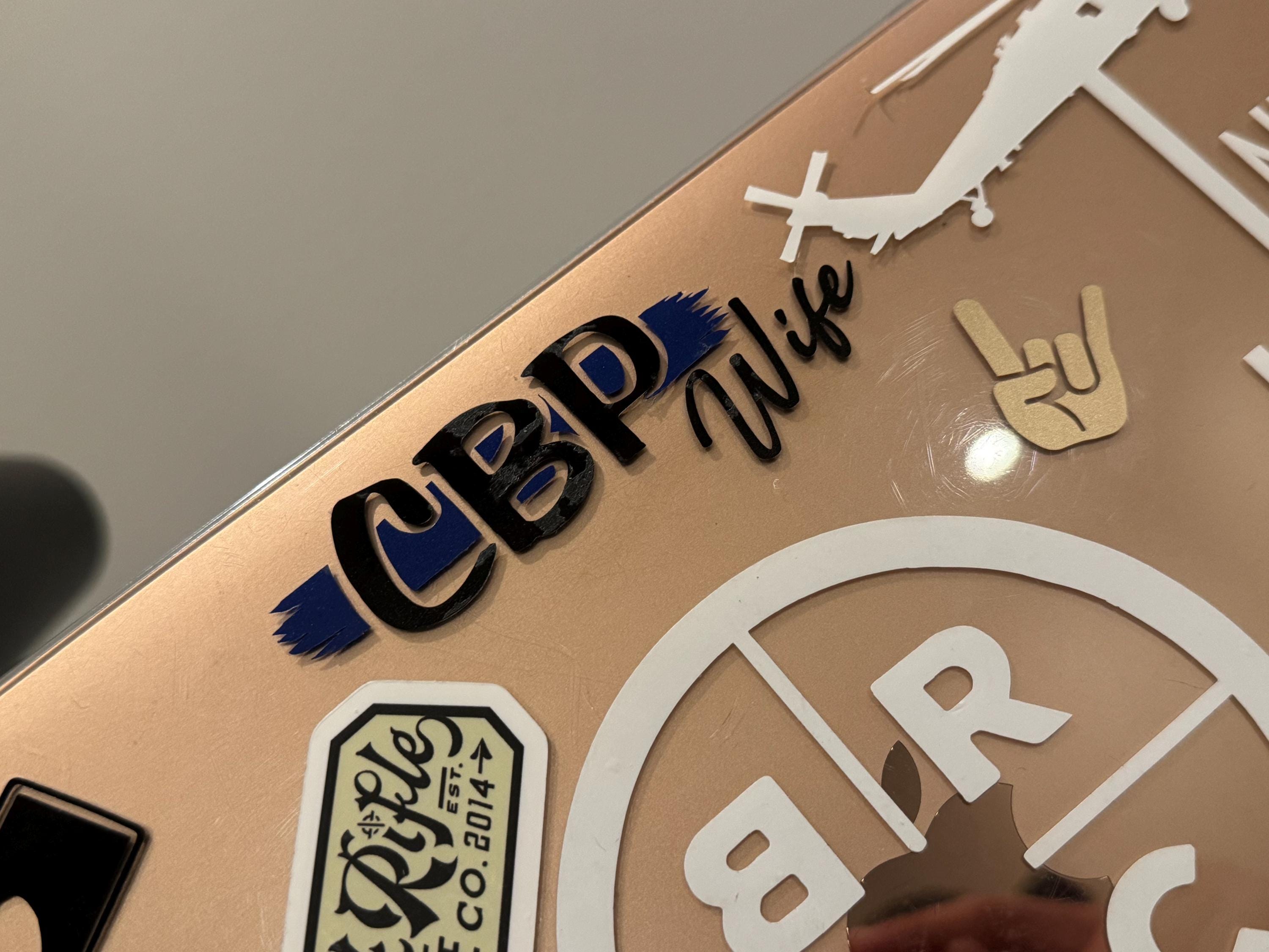 CBP Wife Decal, Blue Line, Law Enforcement, Border Patrol, Custom Decal ...