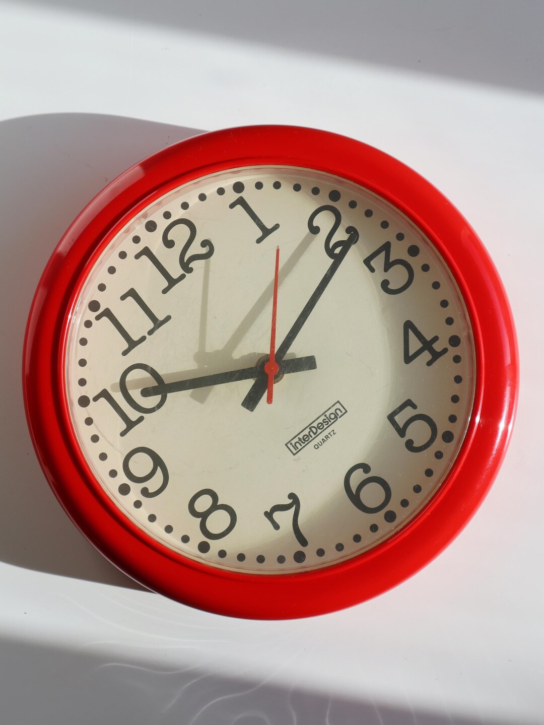 Vintage Interdesign Red Plastic Wall Clock 1980s Modern - Etsy