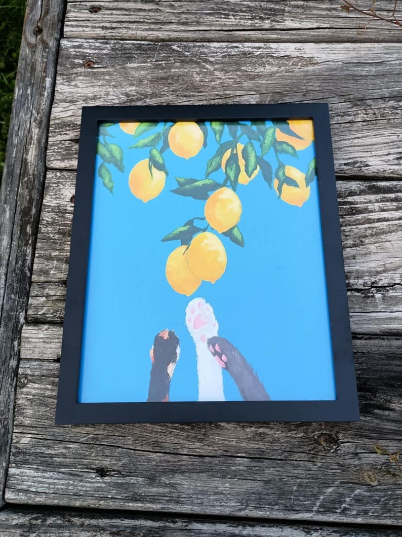 Creation of Lemon - Original Cat Paw Art Print - Etsy