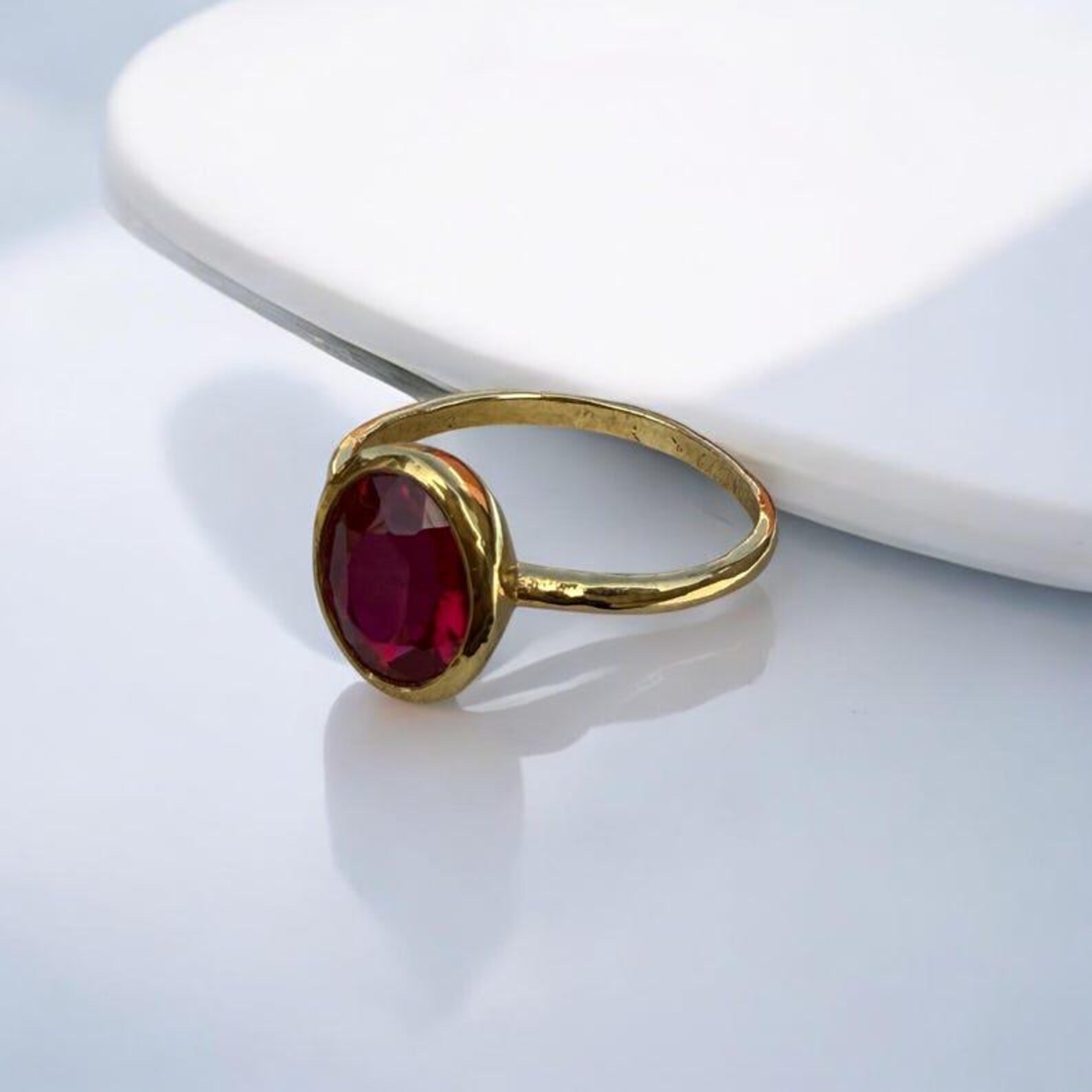 14K Gold Natural Ruby Ring, Genuine Ruby Ring Available in Gold, Rose ...