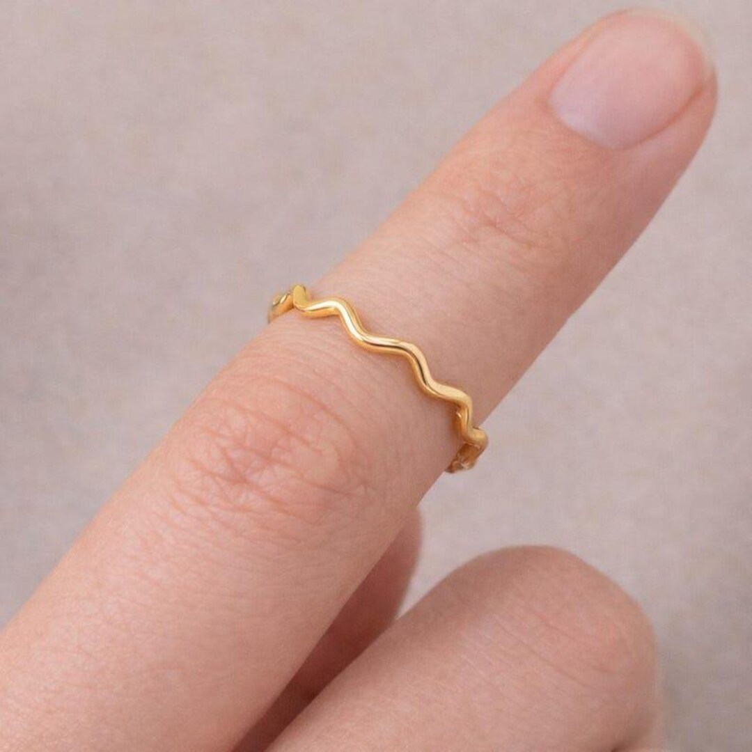 Wavy Ring, Squiggle Ring, Handmade Ripple Stacking Rings, Sterling ...