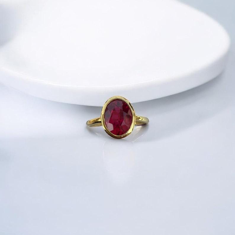 14K Gold Natural Ruby Ring, Genuine Ruby Ring Available in Gold, Rose ...