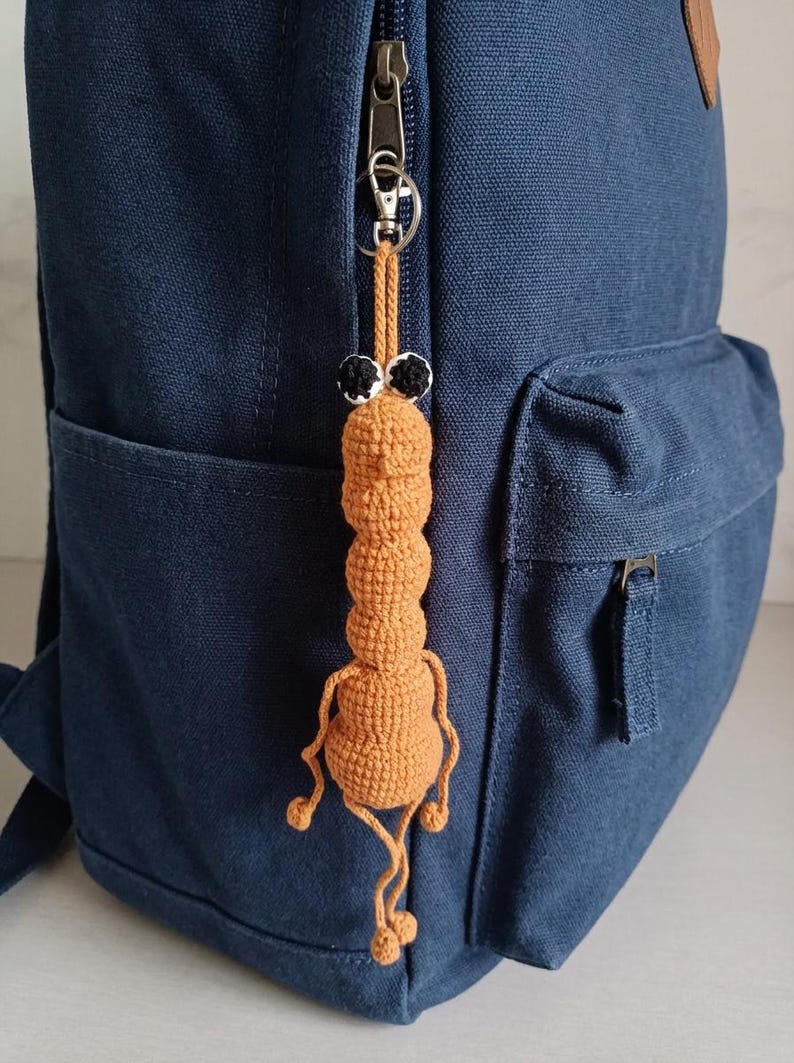 Handmade Marcus the Worm Keychain: Finished Crochet Amigurumi Plushie ...