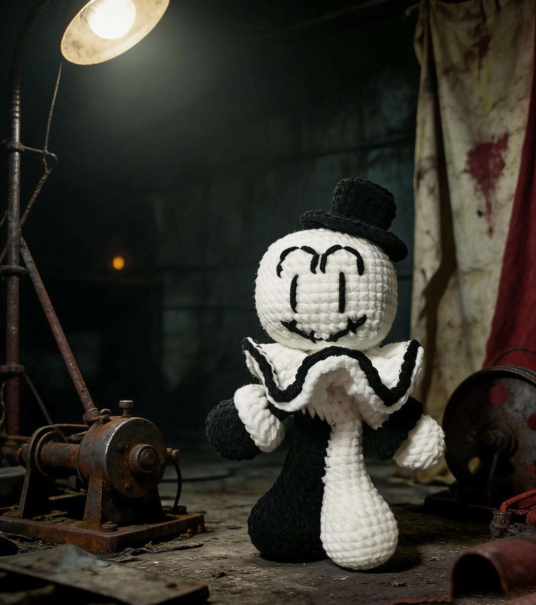 Killer Clown Crochet Terrifier Doll: Handmade Amigurumi Stuffed Plushie ...
