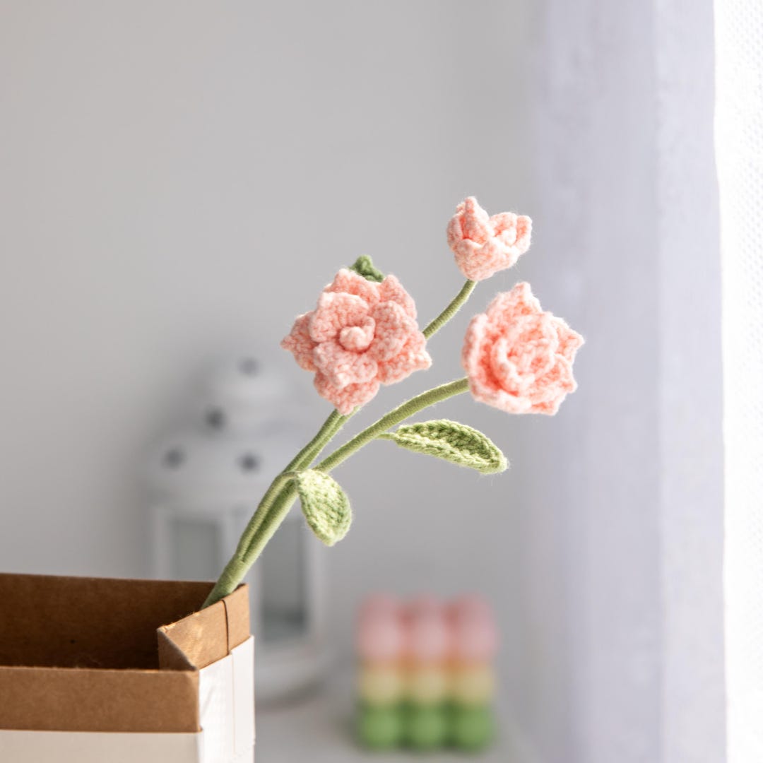 Multi-headed Spiked Rose Crochet Pattern: Flower Bouquet DIY (english ...