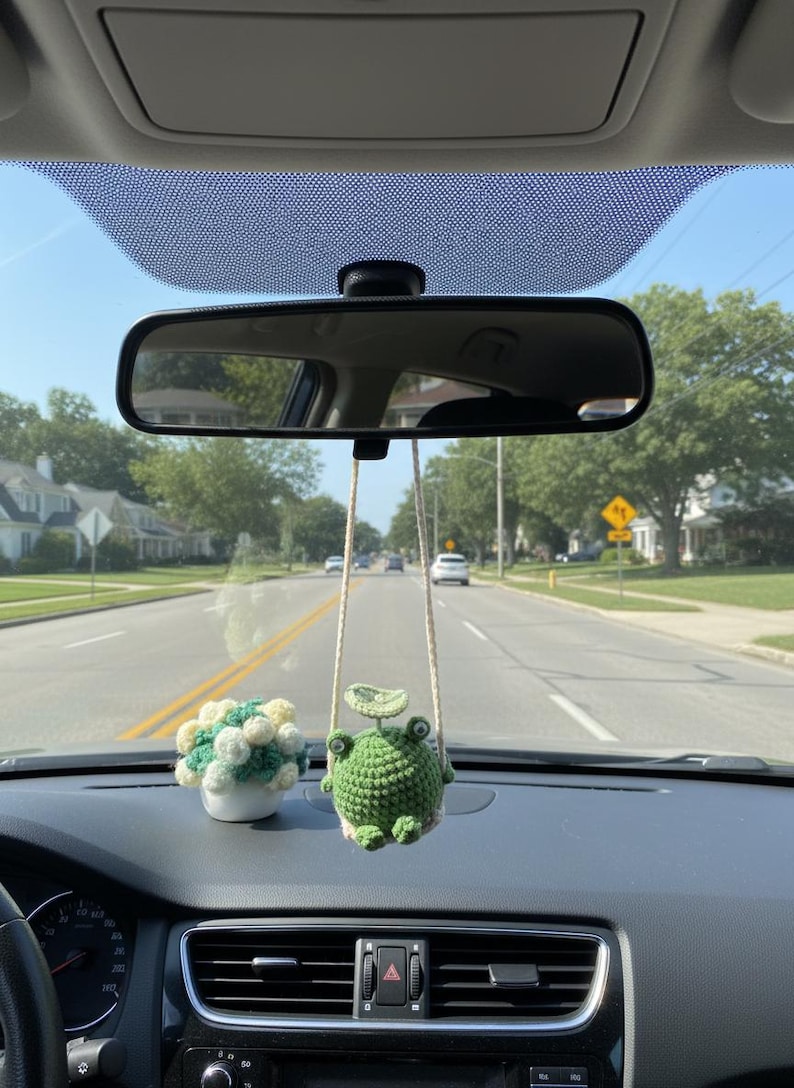 Crochet Car Mirror Hanging: Handmade Capybara Amigurumi Plush Car Charm ...