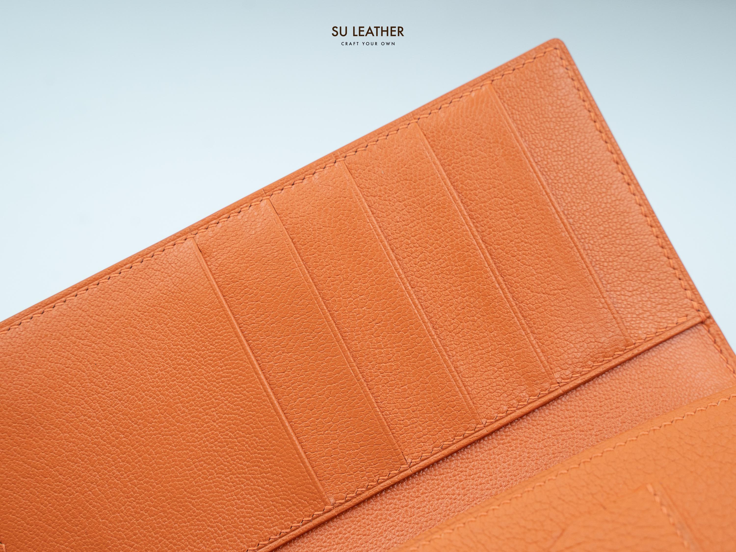Personalized Handmade Orange Togo Calf Leather & Alran Sully Goat ...