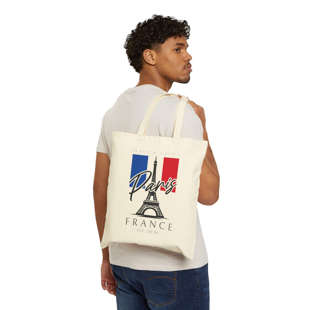 Paris Eiffel Tower Tote Bag | France Flag Canvas Tote - Etsy