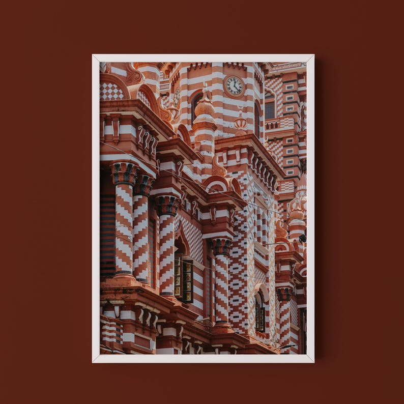 Red Mosque Print // Colombo Sri Lanka Travel Photography, Geometric Art ...