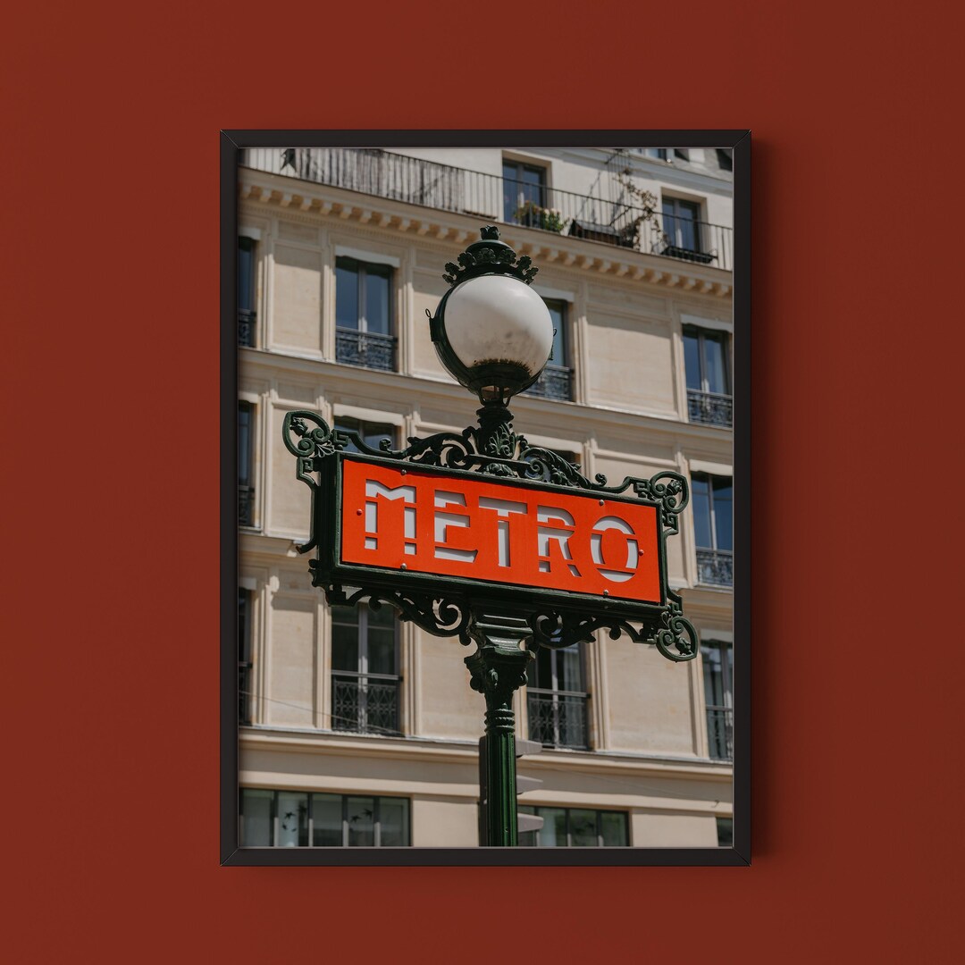 Paris Metro Sign Print // Travel Photography, Parisian Home Decor - Etsy UK