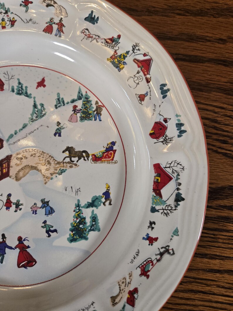 Vintage Farberware - Set of 3 Salad or Dessert Plates - White Christmas ...