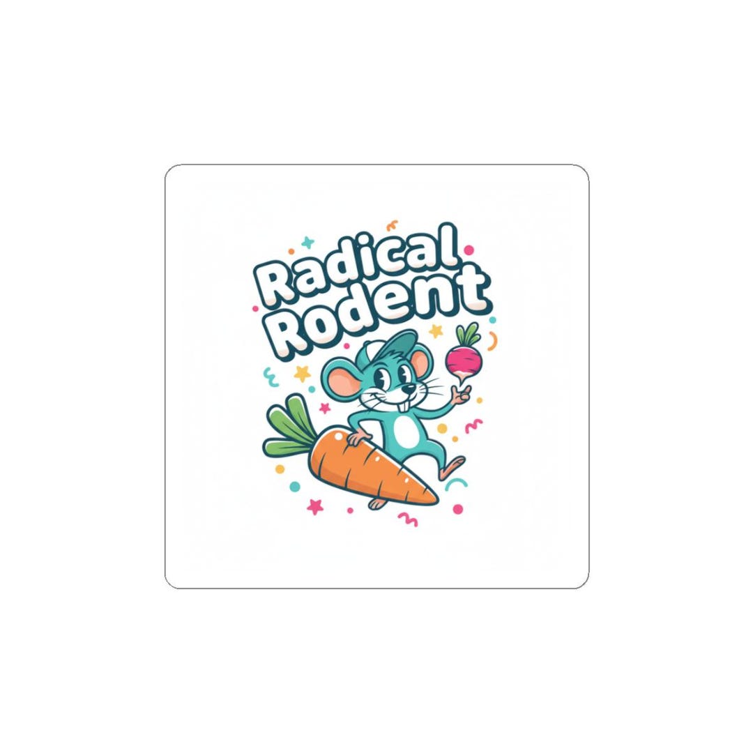 Radical Rodent Sticker | Cartoon Mouse With Carrot - Etsy