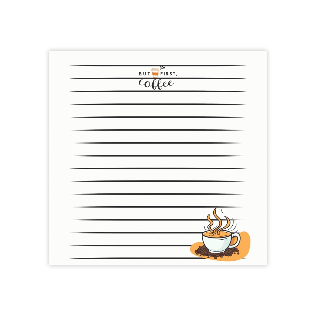 Coffee-themed Note Pads, but First Coffee, Cute Stationery, Gift for ...