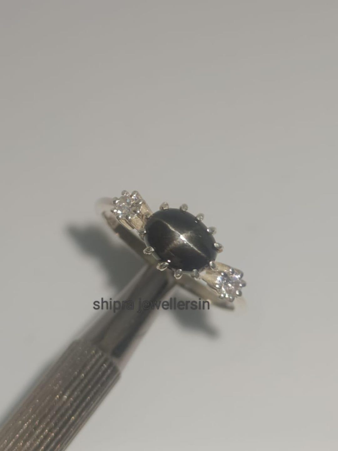 Natural Black Star Sapphire Diopside Ring, Black Star Ring, Black Star ...