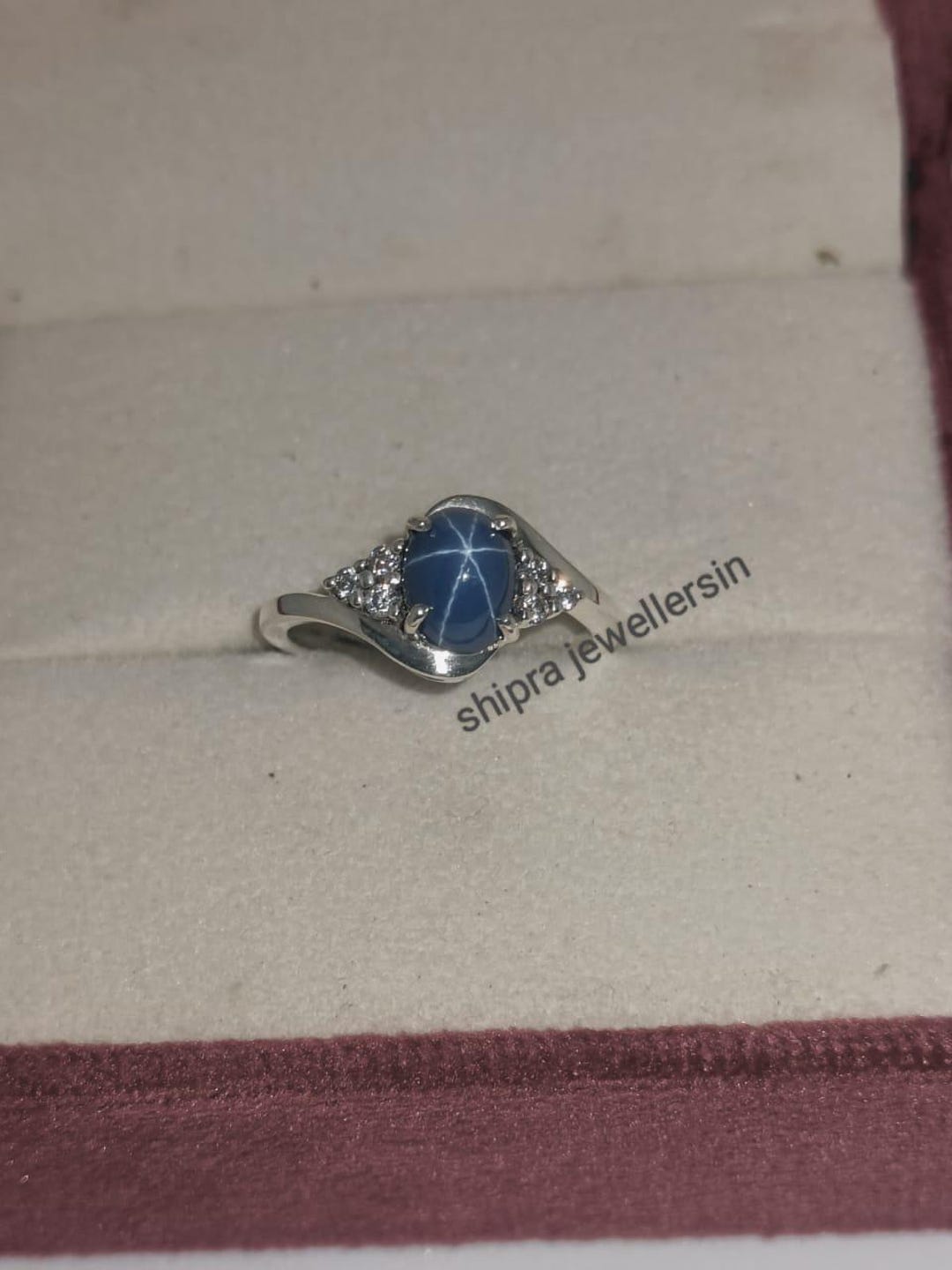 Vintage Blue Landy Star Sapphire Ring,925 Silver Ring, Handmade Silver ...