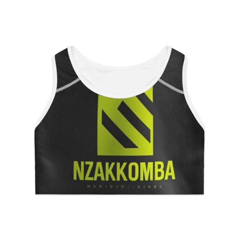 Nzakkomba Logo Sports Bra | Neon Green Logo All-Over Print - Etsy Portugal