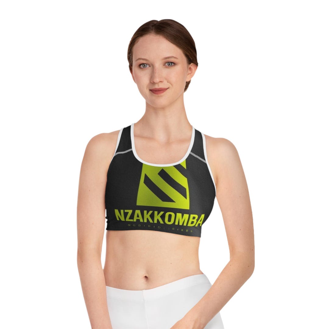 Nzakkomba Logo Sports Bra | Neon Green Logo All-Over Print - Etsy Portugal