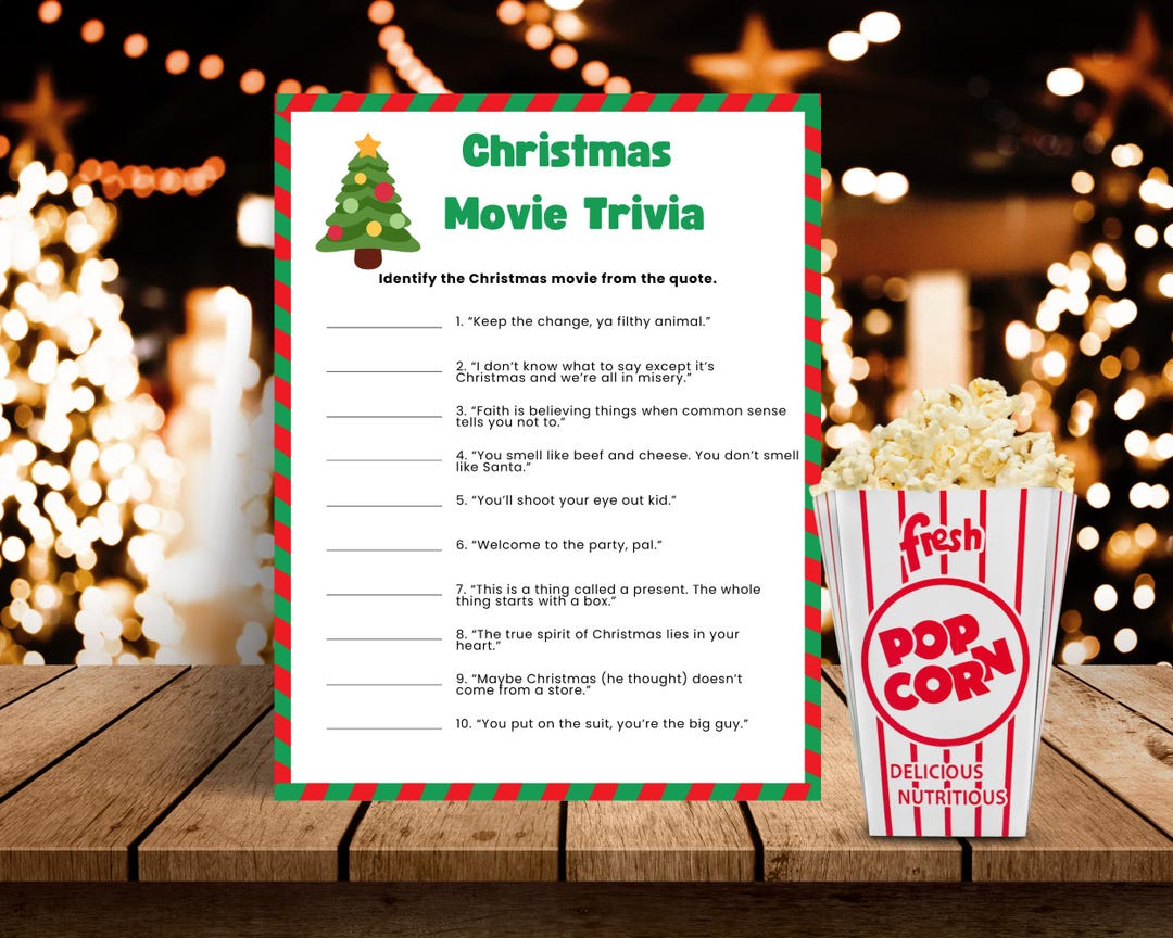 Christmas Movie Trivia Game-printable Guess the Christmas Movie-instant ...