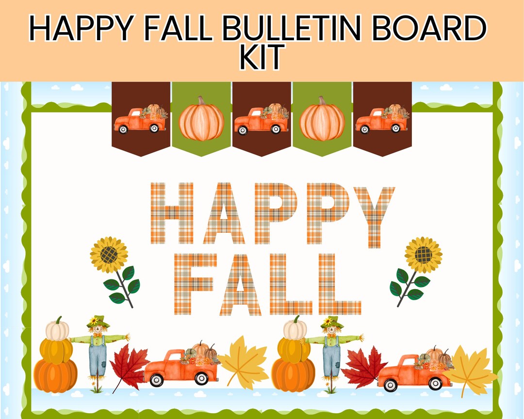Happy Fall Bulletin Board Kit - Etsy