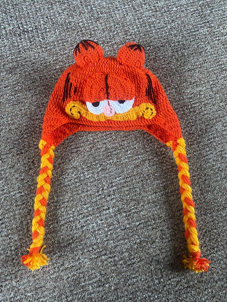 Crochet Garfield Hat - Etsy