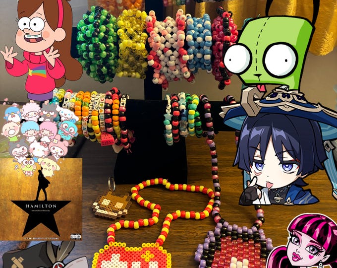 Custom Kandi Character Mystery Box: Cuffs, Keychains, Necklaces & More ...
