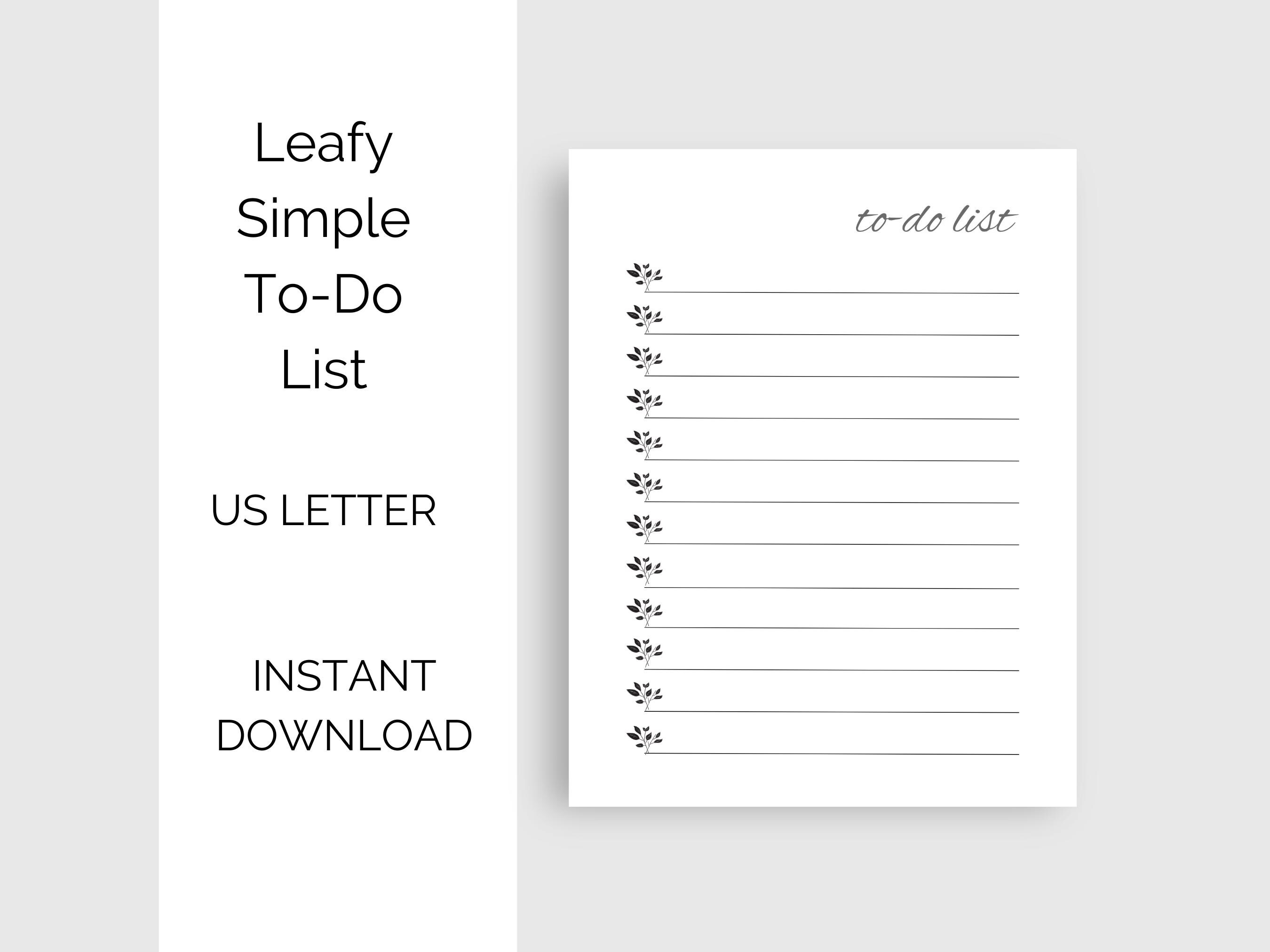 Printable To-do List Tracker, College Student To-do List, Pretty Simple ...