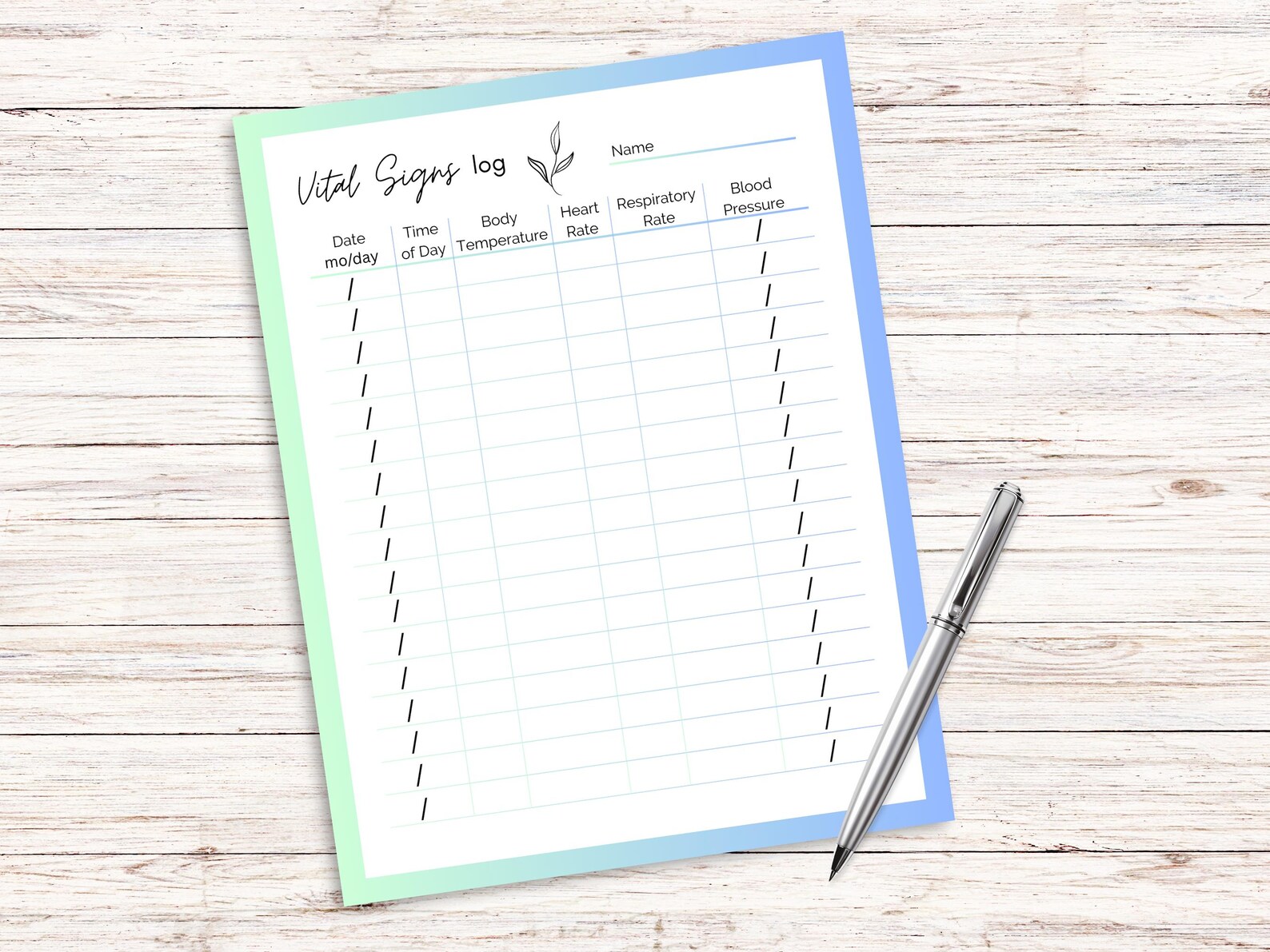 Vital Signs PRINTABLE Tracker, 4 Main Vital Signs Tracker, Blood ...