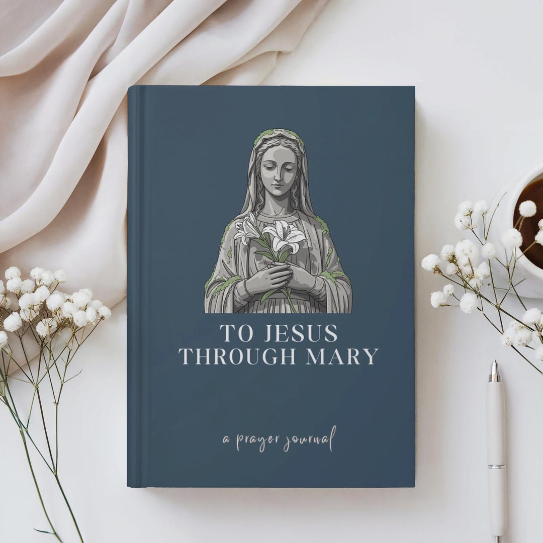 Virgin Mary Lined Hardcover Prayer Journal - Blessed Mother Catholic ...