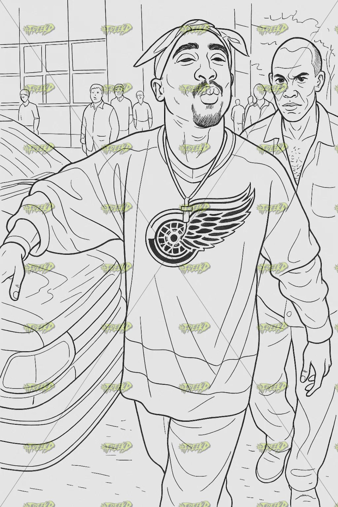 TUPAC - Canvas Printable/ Pre Drawn Outline Canvas/ DIY Canvas/ Party ...