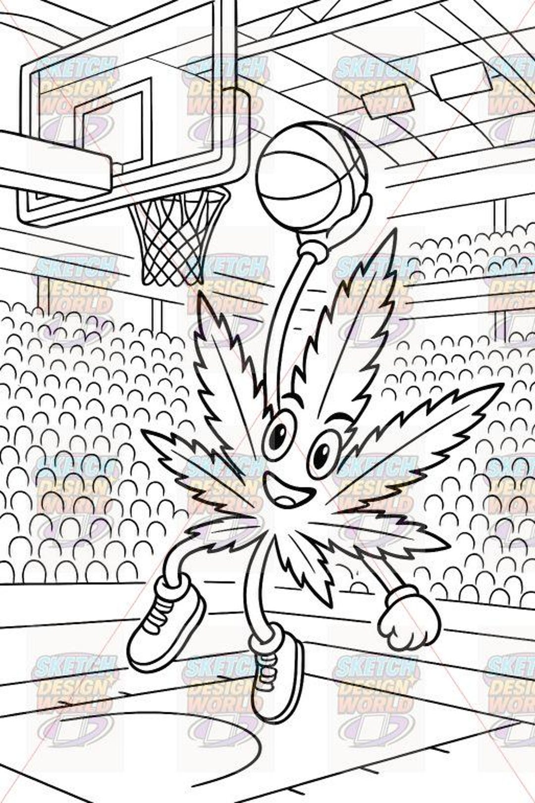 Slam Dunk Leaf (original Concept) - Canvas Printable/ Pre Drawn Outline ...