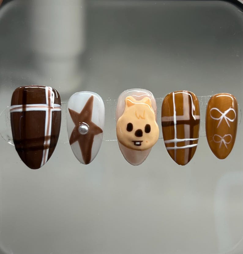 Stray Kids Skzoo Han Quokka Press on Nails | Faux Nails | Concert Nails ...