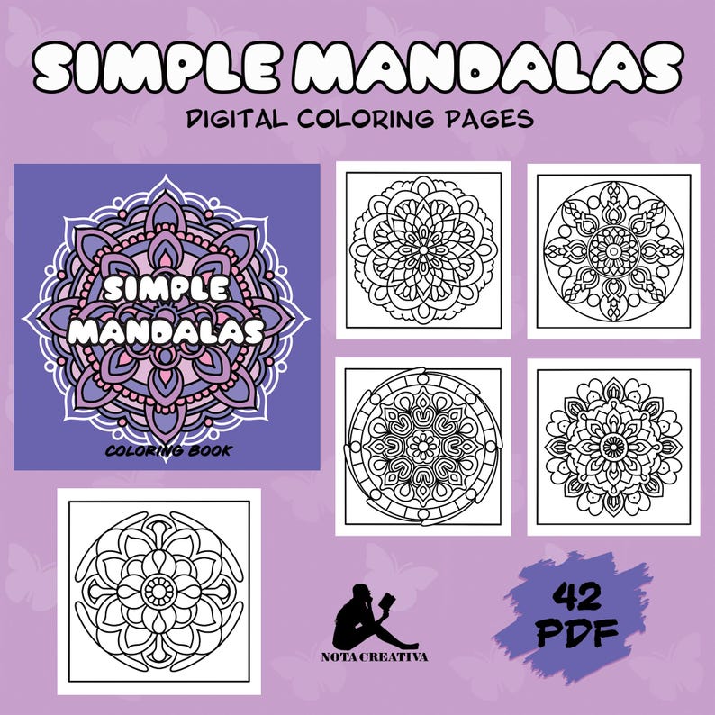 Simple Mandalas Coloring Book – Printable Digital Download | Hand-drawn ...