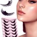 GROINNEYA Cat Eye Lashes, Natural Long Clear Band, Lashes Winged End ...