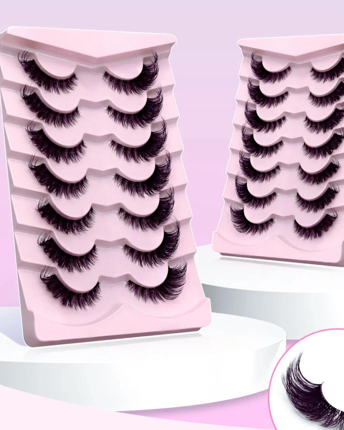 GROINNEYA Cat Eye Lashes, Natural Long Clear Band, Lashes Winged End ...