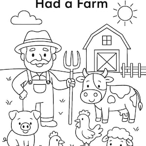 Old Macdonald Farm Animal Coloring - Printable Pages - Etsy